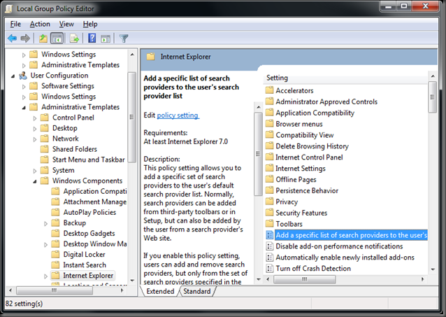 onbrain references: Group Policy in Windows 7 (User Configuration)
